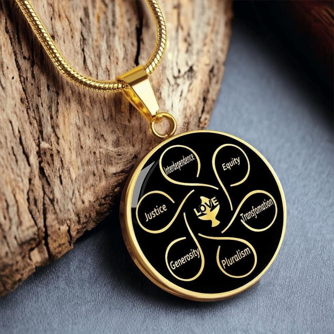 Unitarian Universalist Jewelry UU Chalice Necklace Seven Principles ...