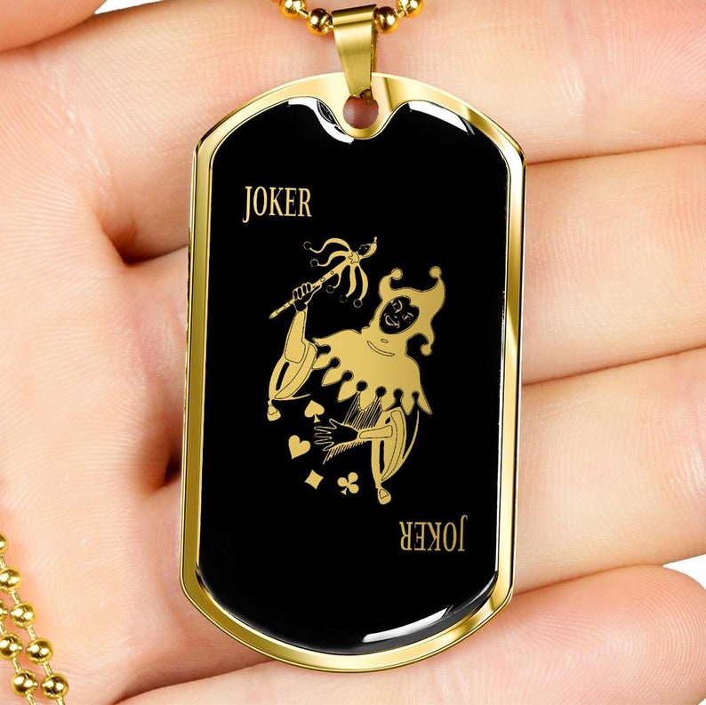 Joker Playing Card Necklace Jewelry Pendant Gift Engraved - Etsy