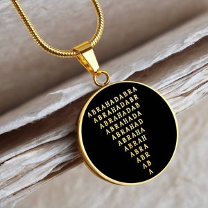 Abrahadabra Necklace Abracadabra Pendant Jewelry Talisman Amulet Gold ...