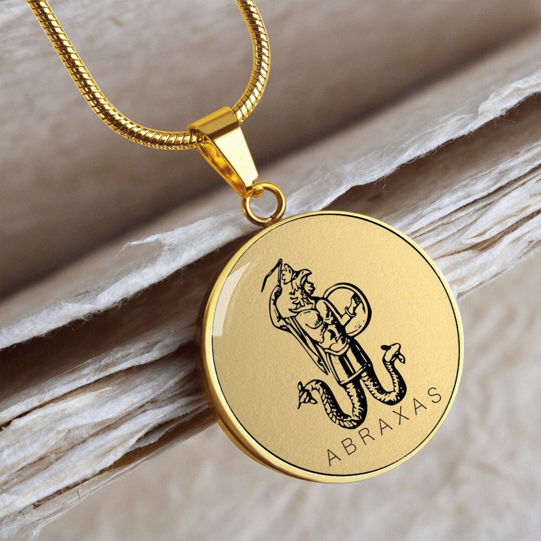 Abraxas Necklace Jewelry Gnostic Pendant Coin - Etsy