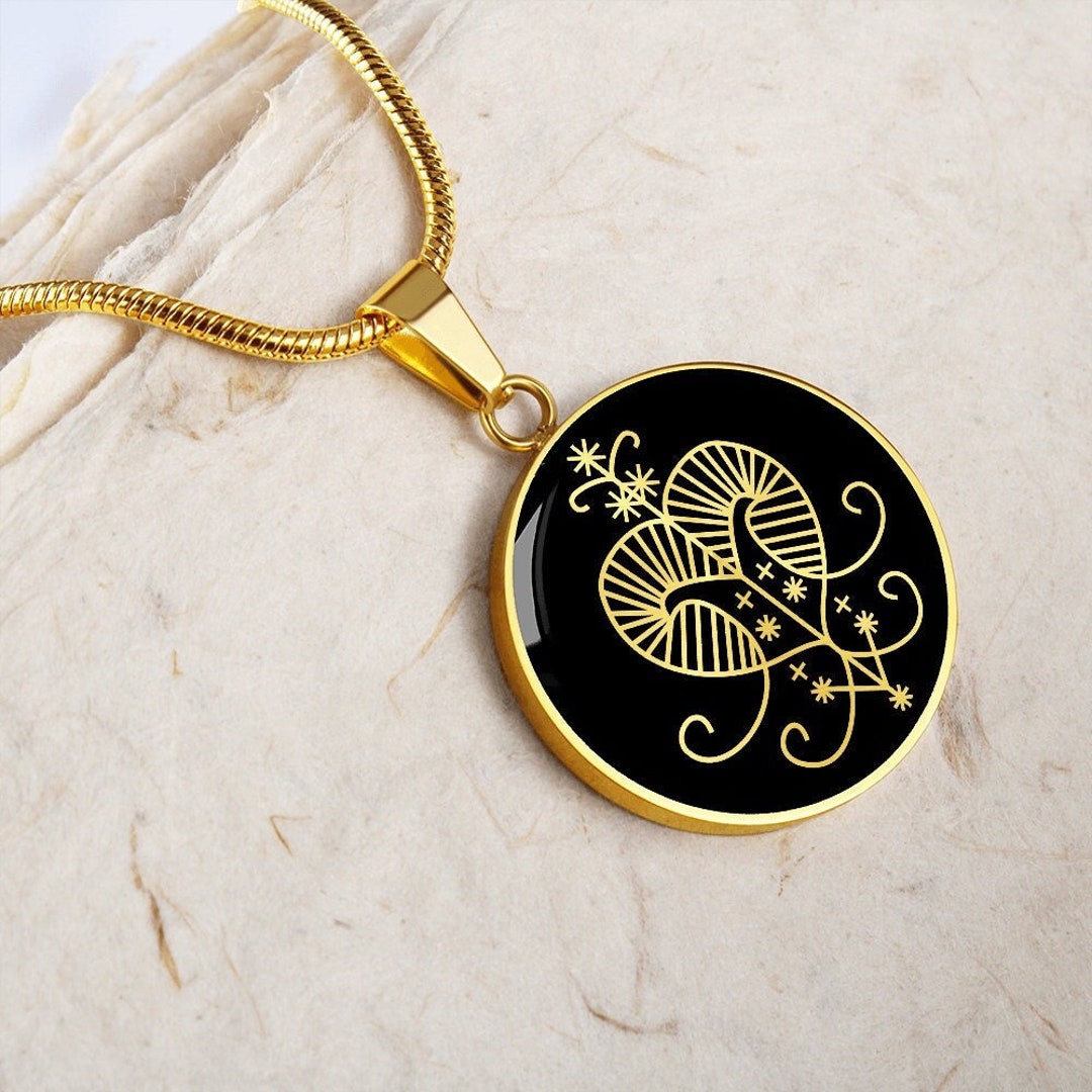 Erzulie Freda Veve Necklace Ezili Pendant Gold Jewelry Silver Charm ...