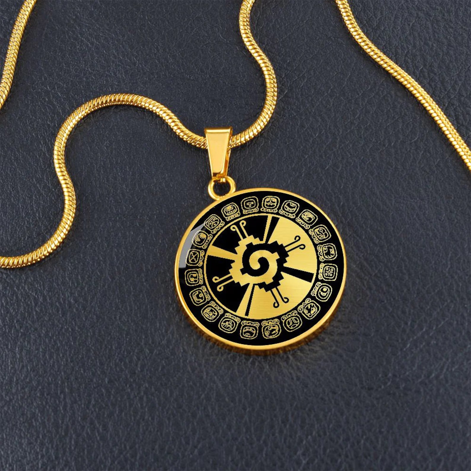 Hunab Ku Mayan Necklace Aztec Calendar Jewelry Pendant - Etsy