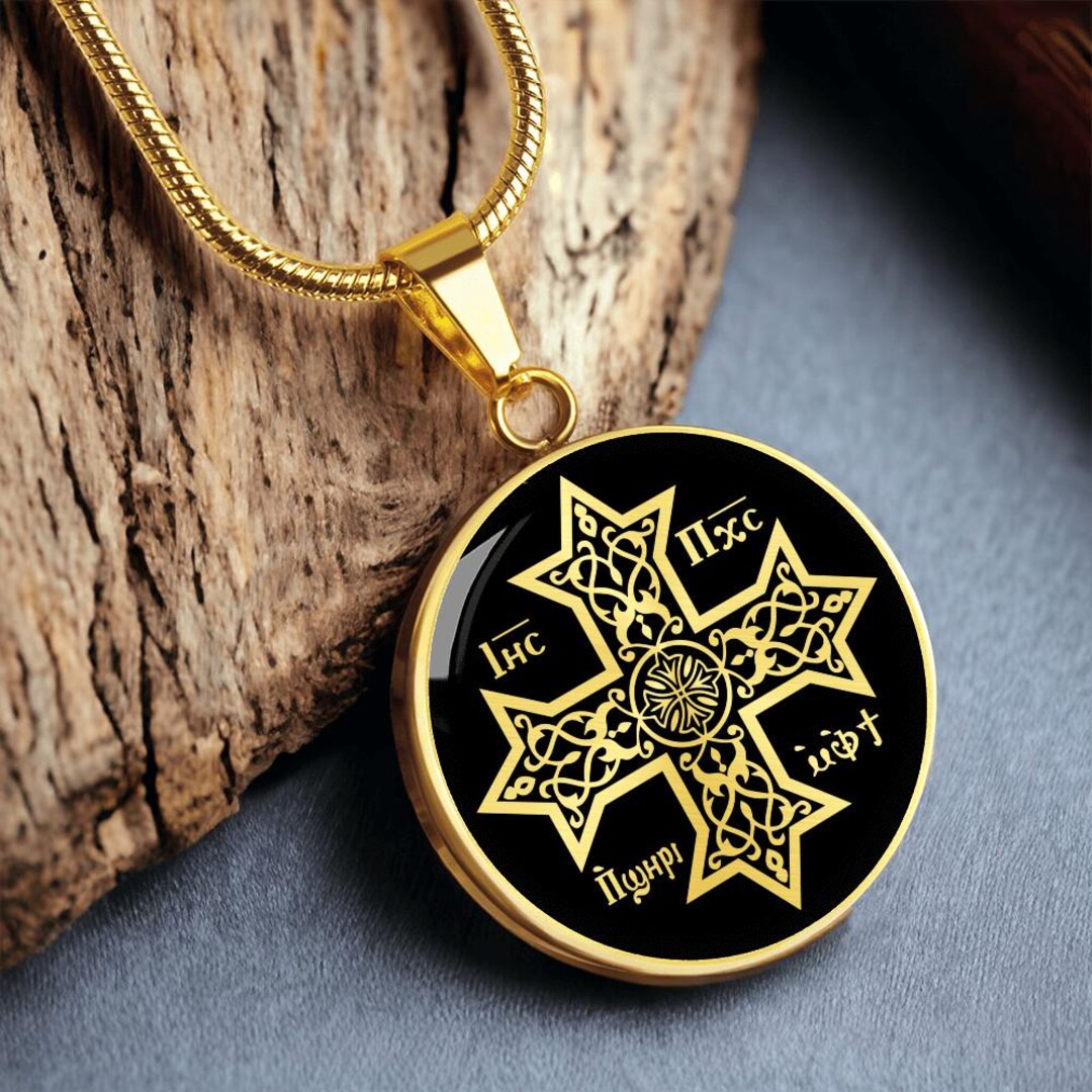 Coptic Cross Necklace Orthodox Jewelry Pendant Gold Silver Men Medal ...
