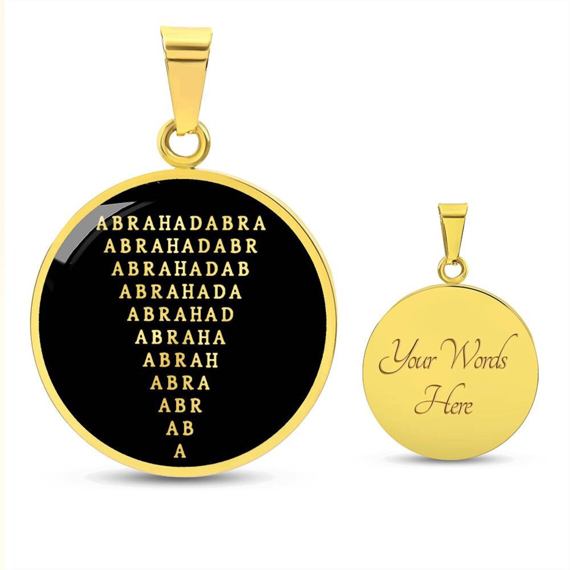 Abrahadabra Necklace Abracadabra Pendant Jewelry Talisman Amulet Gold ...