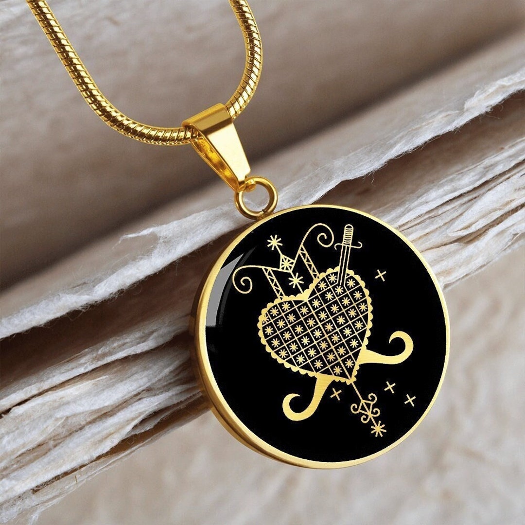 Erzuli Dantor Veve Necklace Pendant Gold Silver Jewelry Charm Chain - Etsy