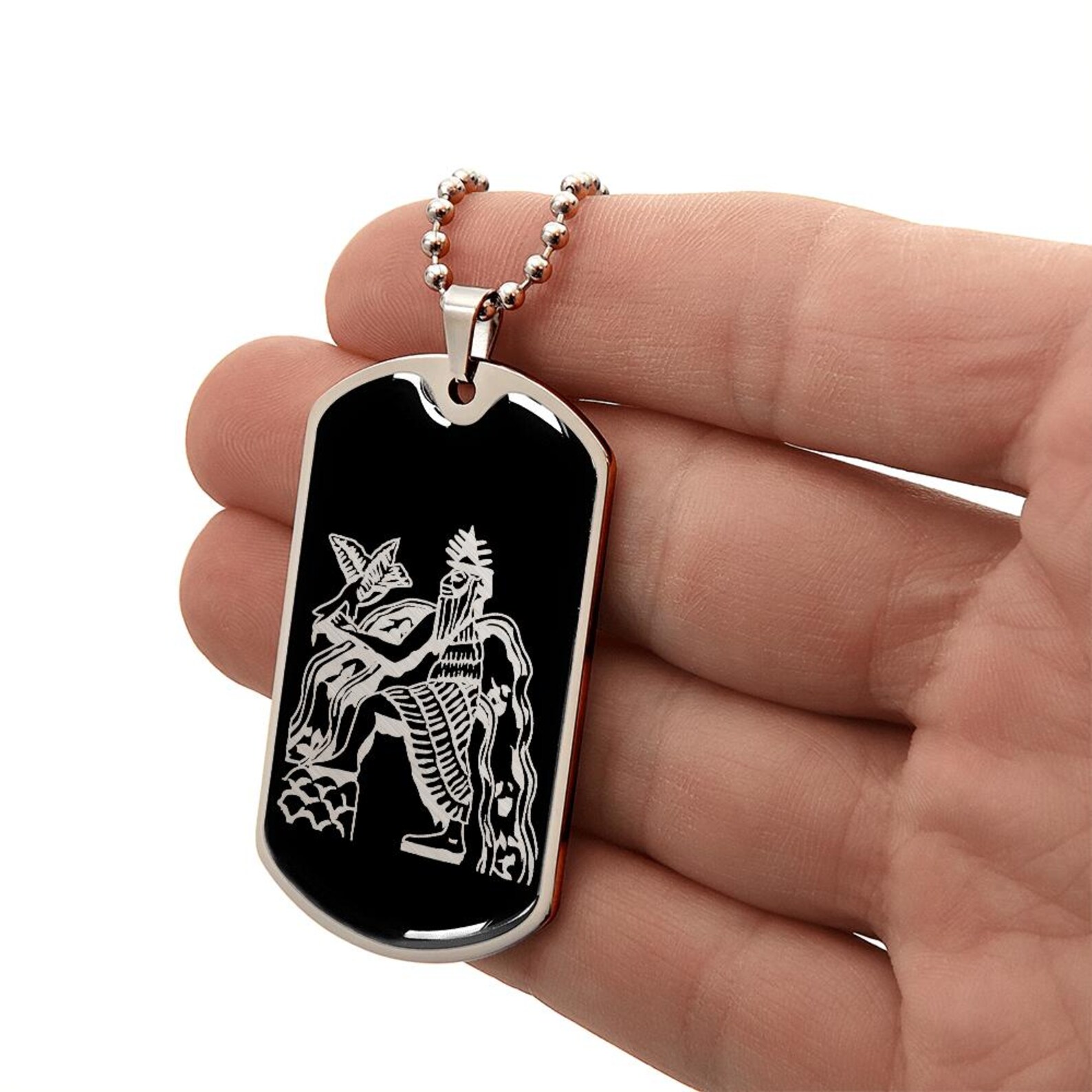 Enki Necklace Sumerian Pendant Cuneiform Jewelry Gold Silver Charm ...