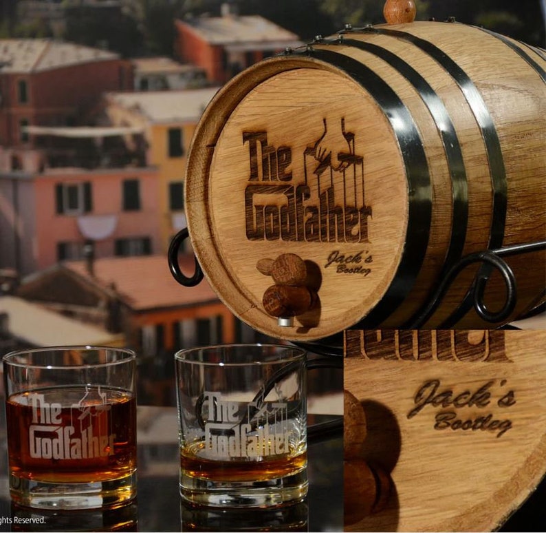 The Godfather Movie Oak Whiskey Barrel, 5L Bootlegger Man Cave Gift - Etsy