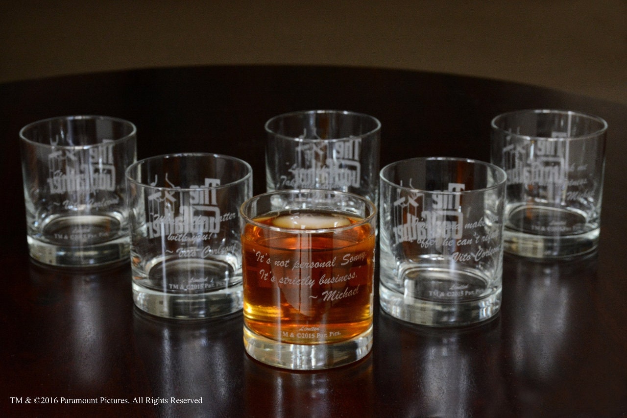 The Godfather Movie Whiskey Glasses, Barware Gift Set, Classic Movie ...