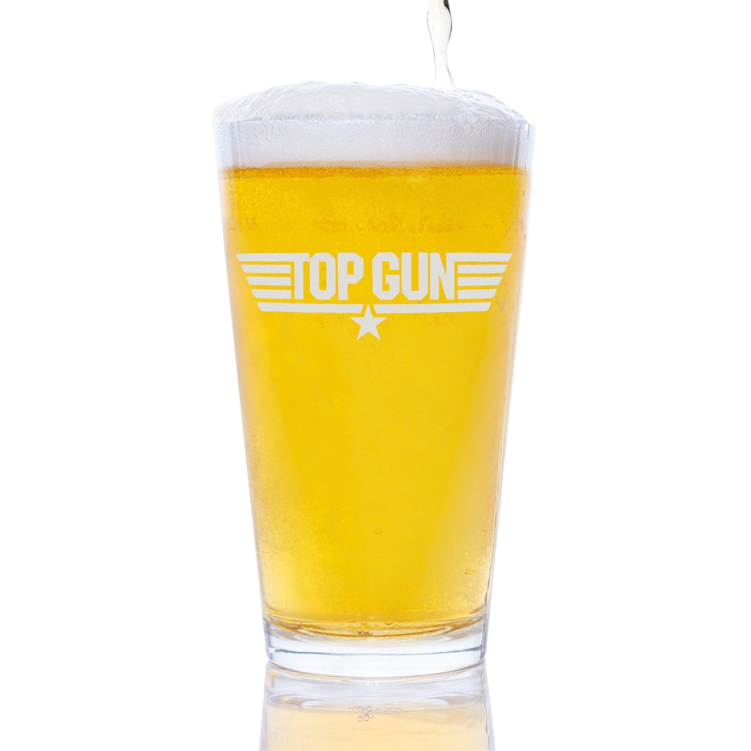 Top Gun Pint Beer Glass Officially Licensed Collectible Premium Etched ...