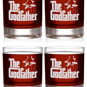 The Godfather Movie Rocks Glass Godparent Gift Officially Licensed ...