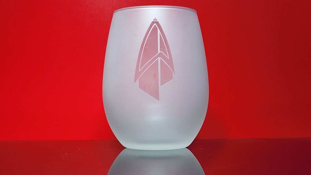 Star Trek Picard Stemless Wine Glass Premium Etched Licensed ...