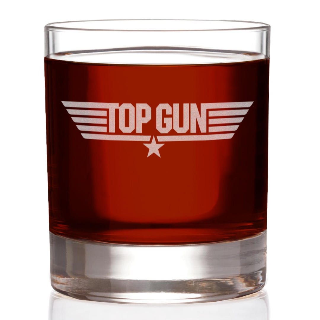 Top Gun Cocktail Glass Officially Licensed Collectible Premium Etched ...