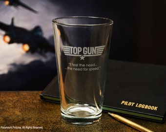 Top Gun Pint Beer Glass Officially Licensed Collectible | Etsy