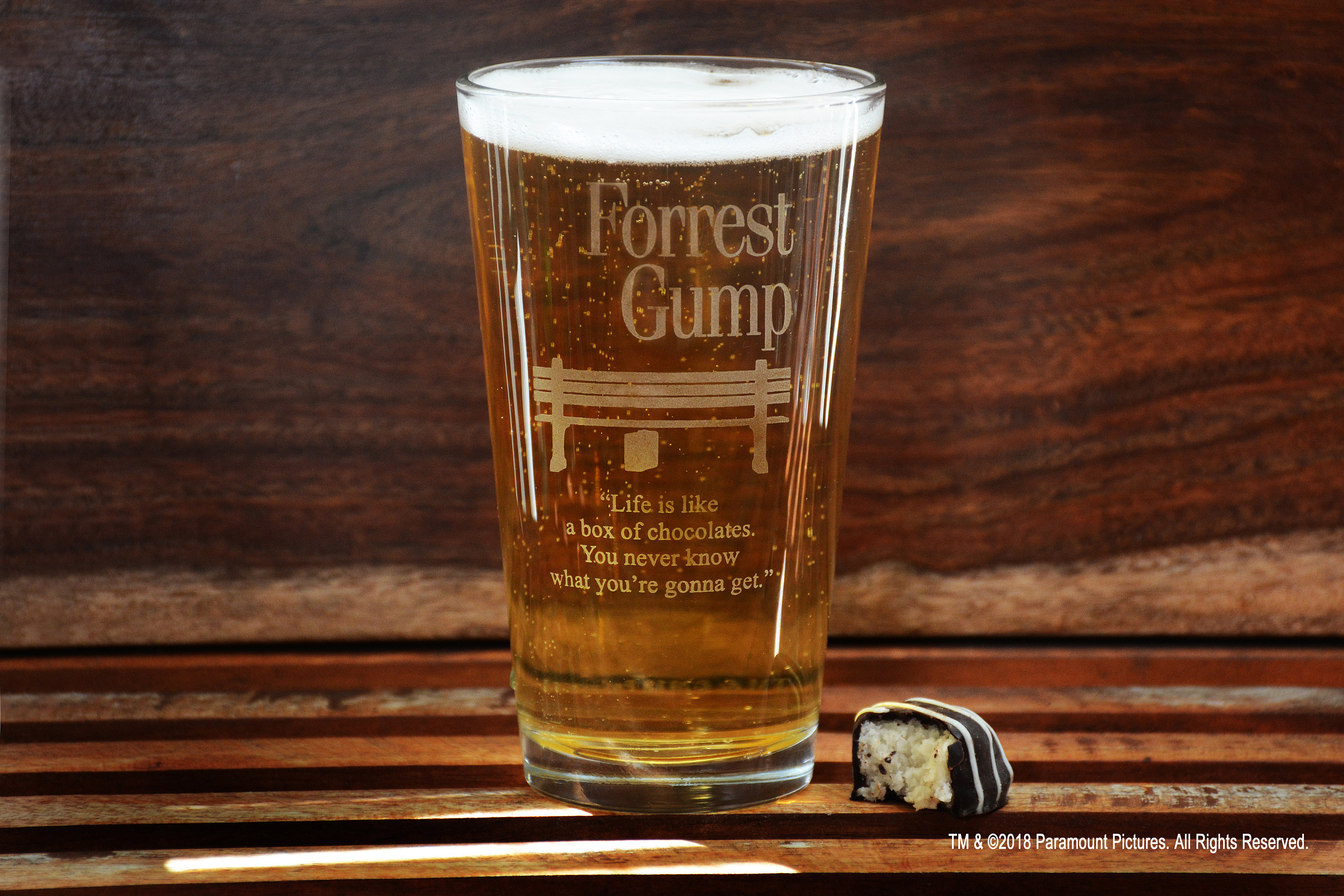 Forrest Gump Pint Beer Glass With Quote Officially Licensed | Etsy