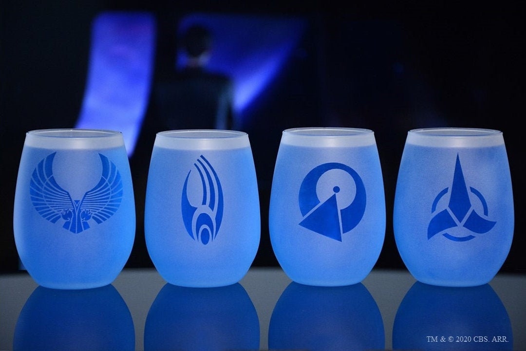 Star Trek Alien Races Set of Four Stemless Wine Glasses Special Edition ...