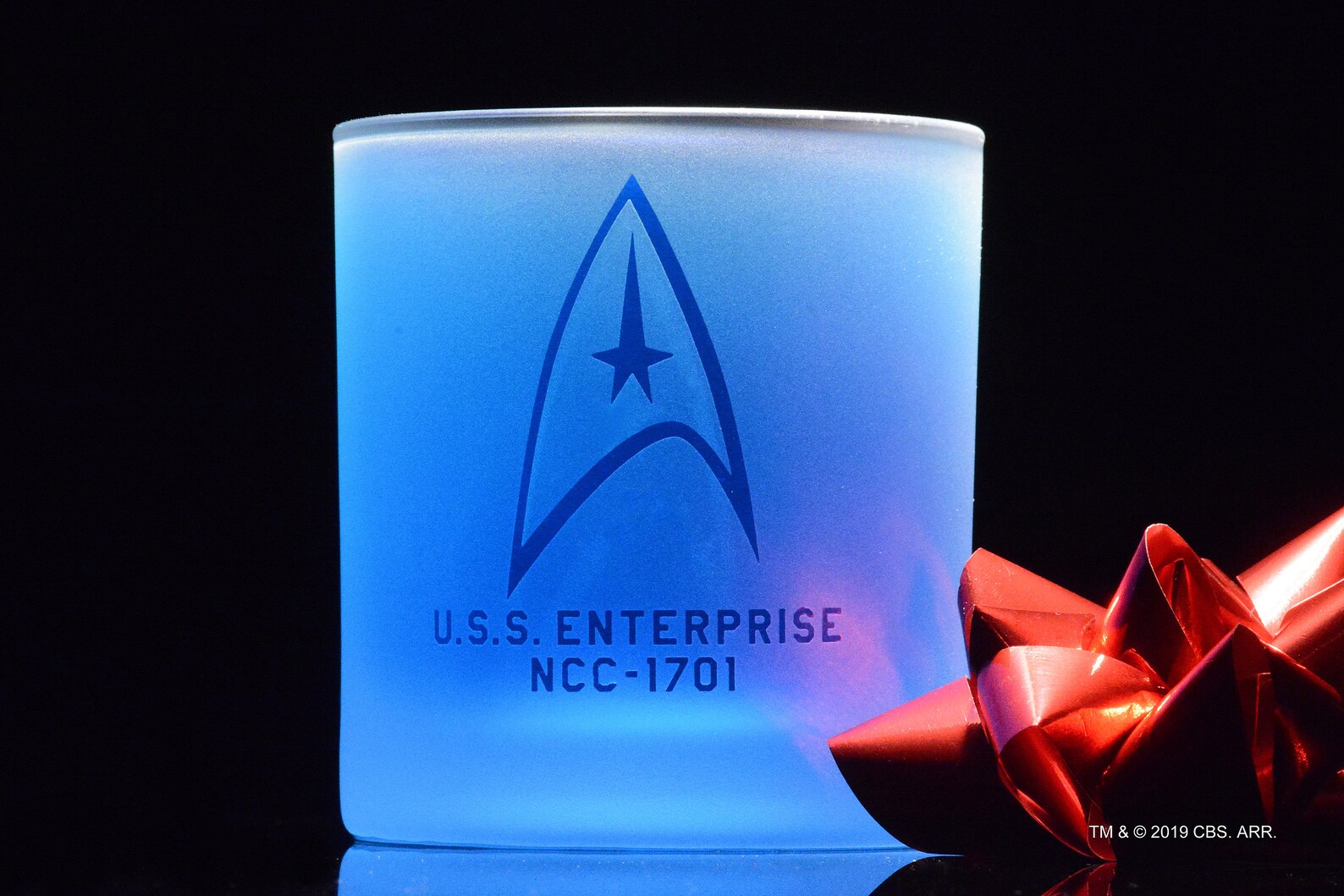 Star Trek TOS Starfleet Command Badge Frosted Rocks Glass (11 Ounces ...