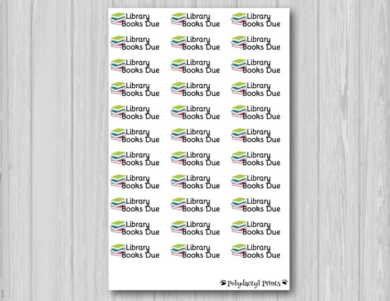 Library Planner Stickers Library Books Due | Etsy