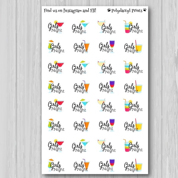 Girls Night Stickers - Etsy