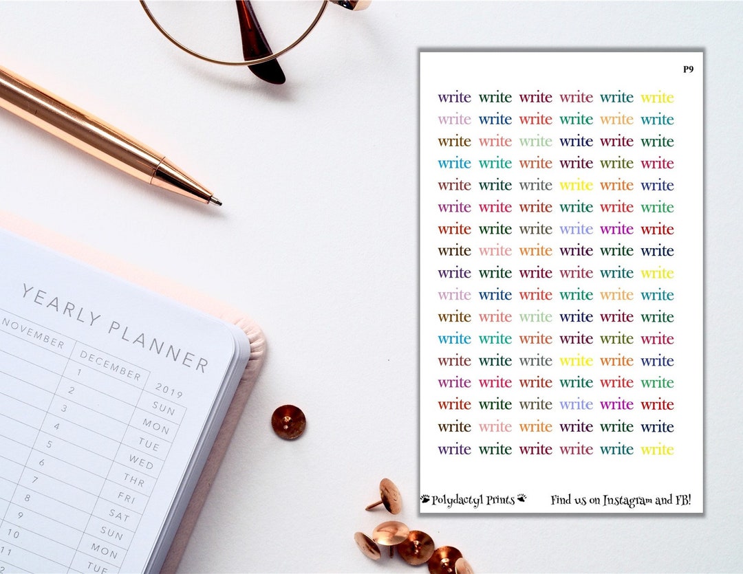 Write Stickers Author Stickers Functional Planner Stickers - Etsy