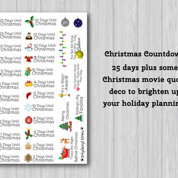 Christmas Countdown Stickers - Etsy