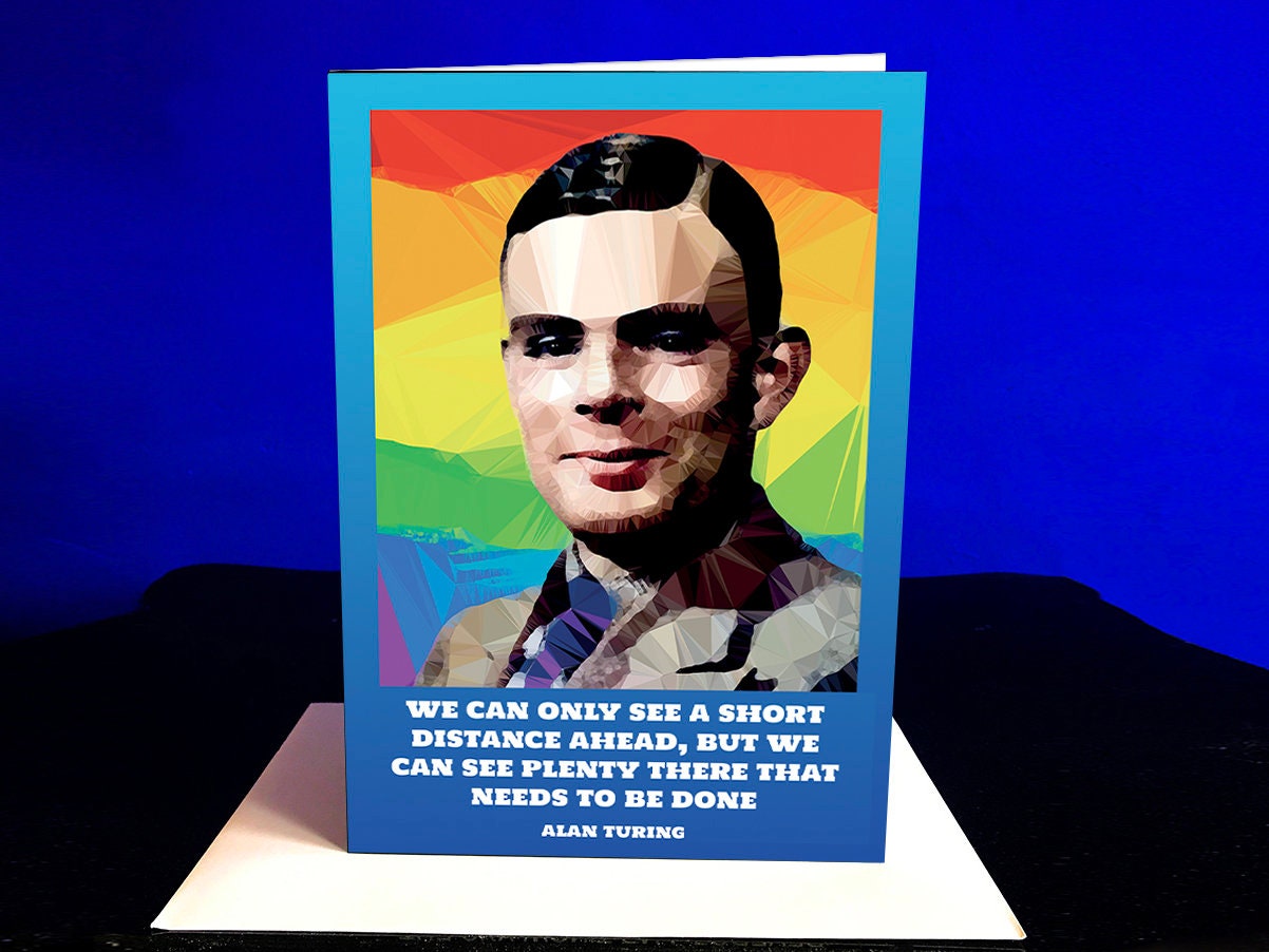 Alan Turing Greeting Card by Baiba Auria - A5 - Etsy