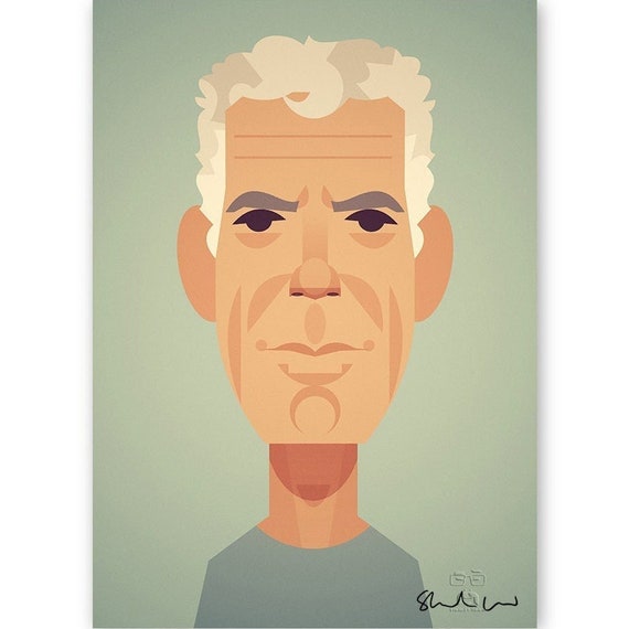 Bourdain by Stanley Chow Signed and Stamped Fine Art Print | Etsy
