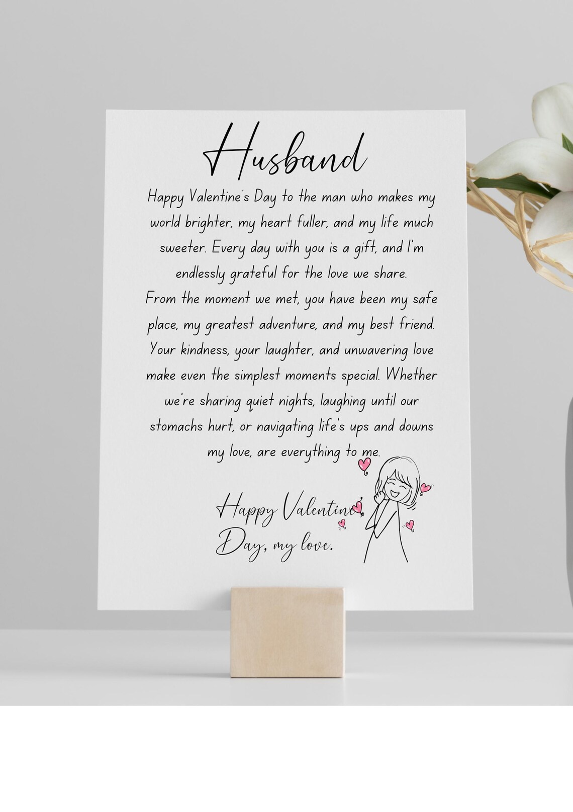 Printable Love Letter for Husband Valentine Day Love Letter for ...