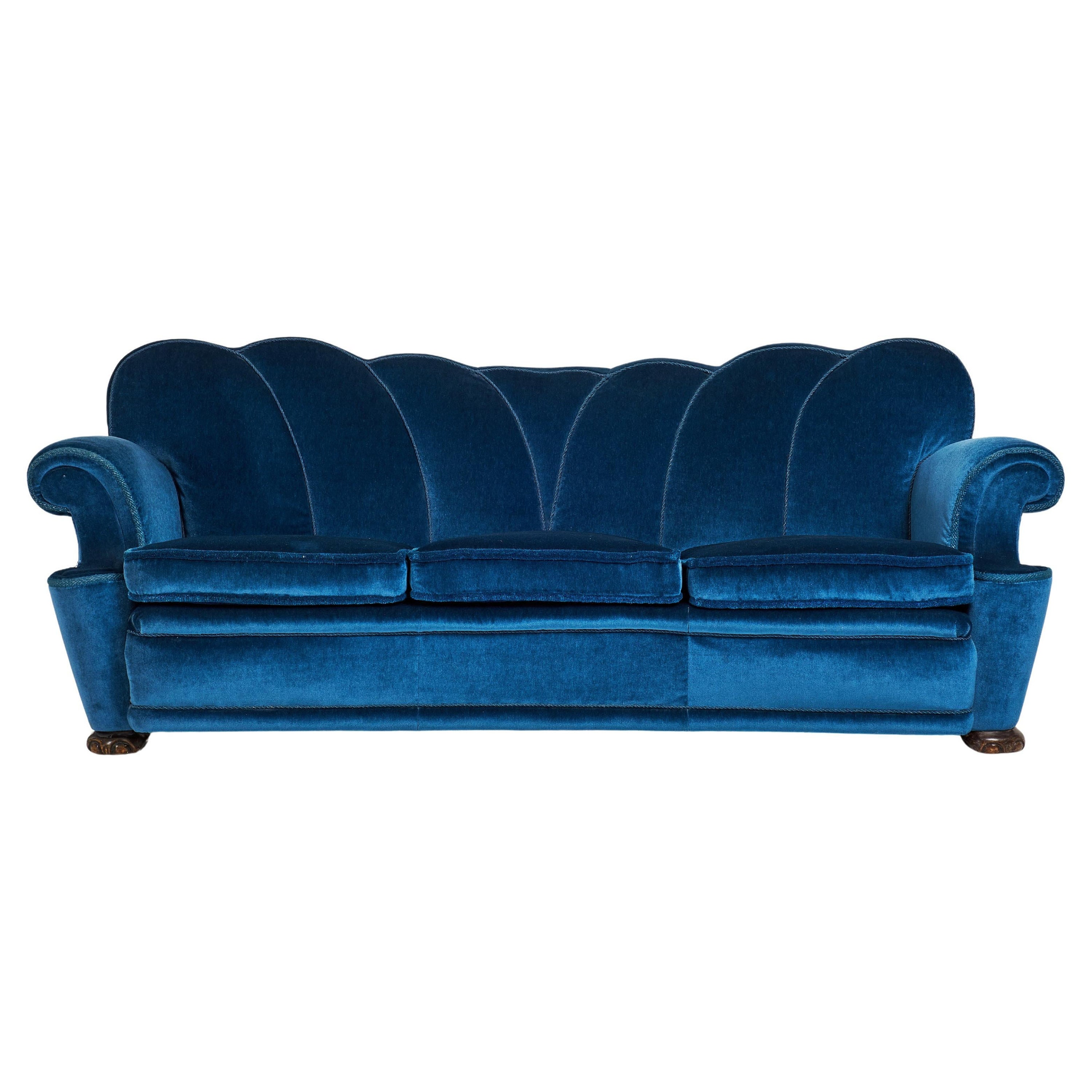 Art deco velvet sofa store
