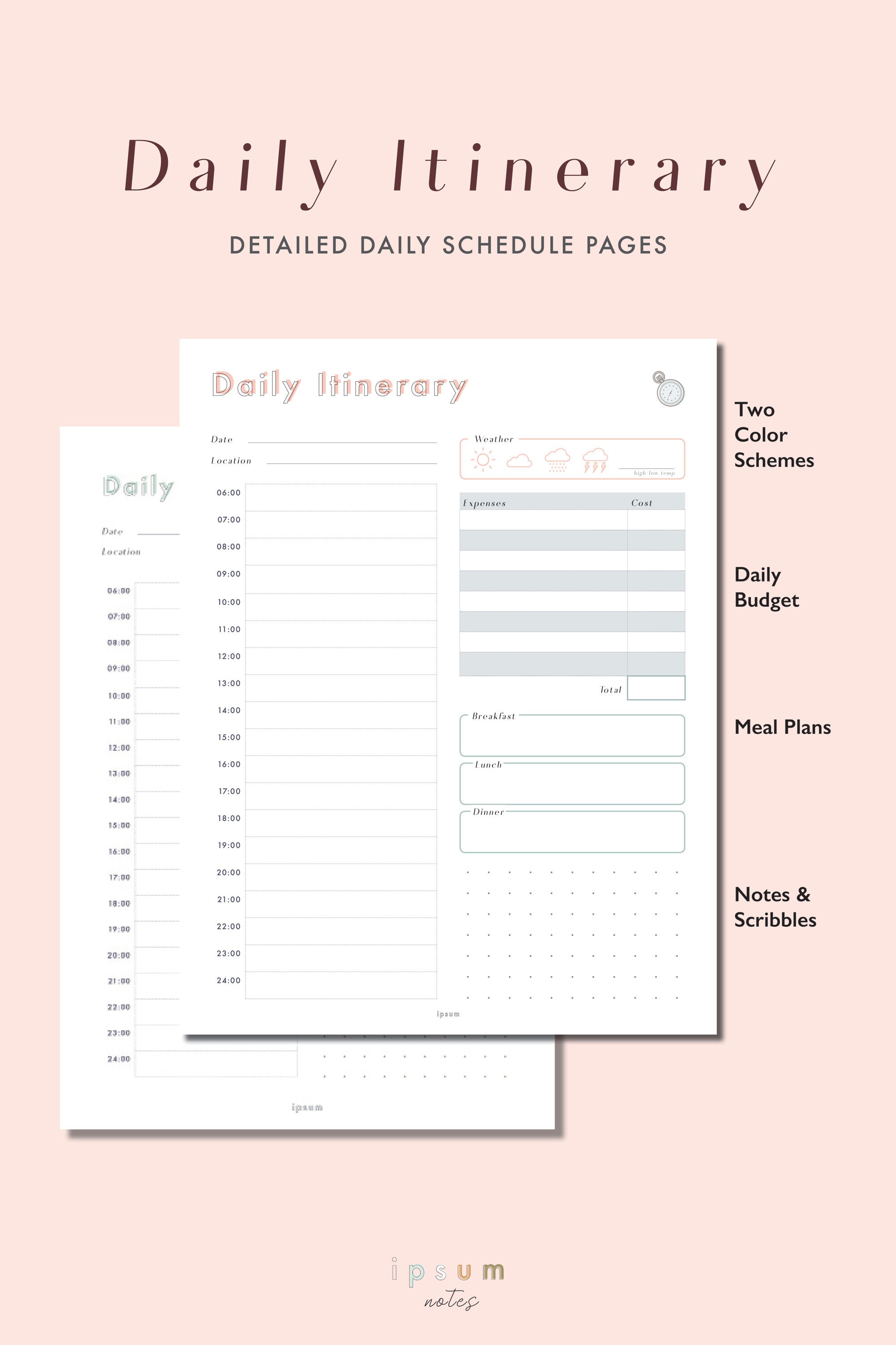 Travel Planner Travel Journal Travel Printable Daily - Etsy