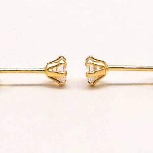 Authentic 3mm Real 14k Gold Baby Earrings Safety Screw Backs ...