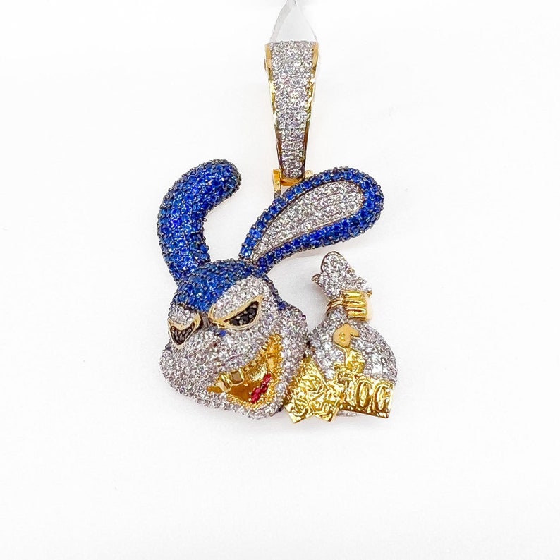 Icy Bad Boy Bunny With Money Bag Pendant Customized AAA Hip - Etsy