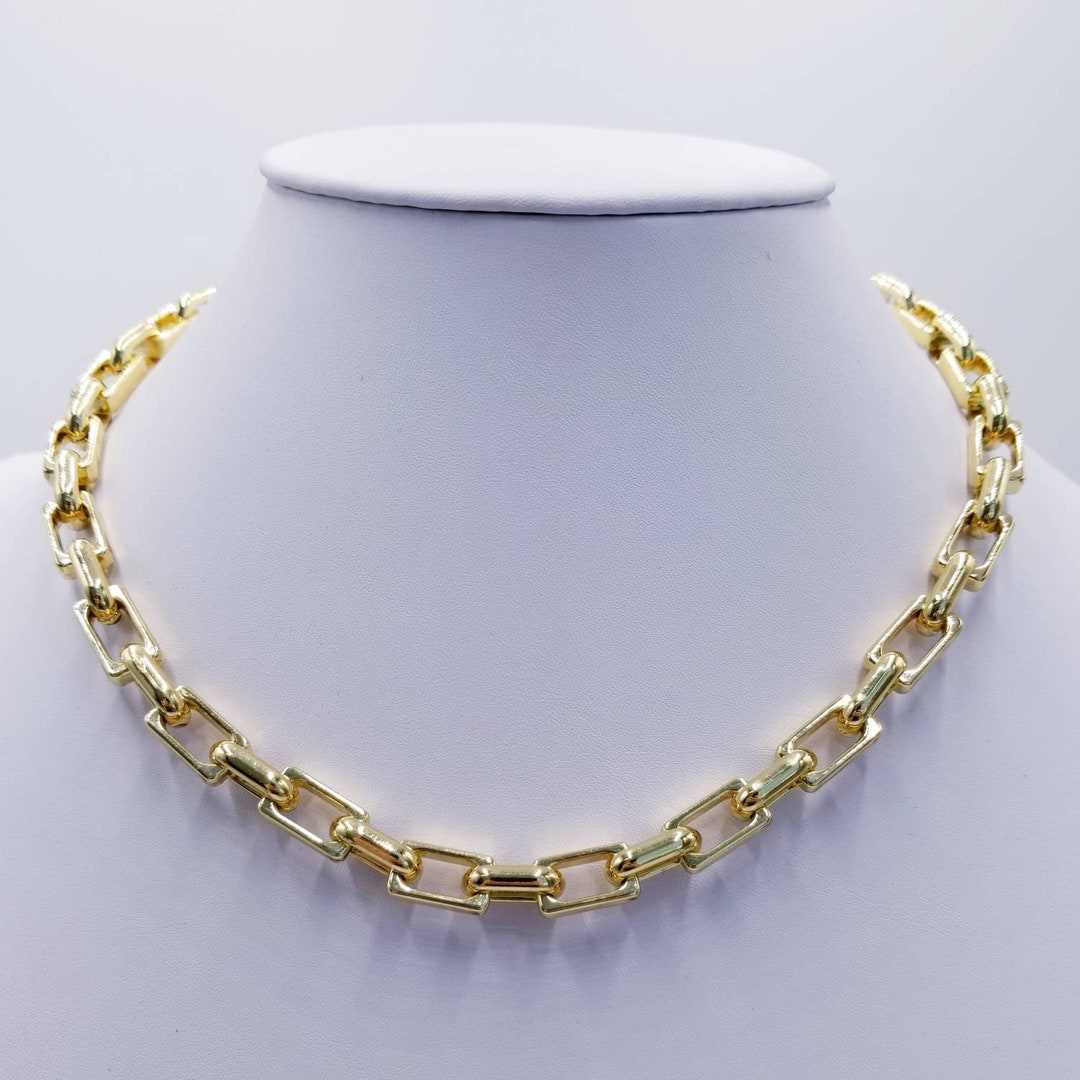 14k Gold Finish New Anchor Link High Polished Very Solid Chain and ...