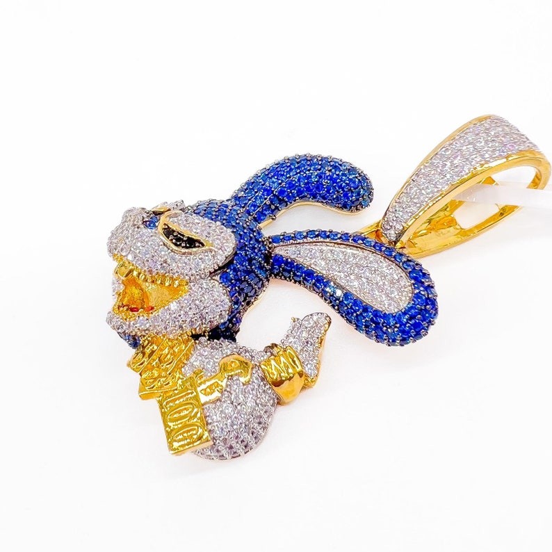 Icy Bad Boy Bunny With Money Bag Pendant Customized AAA Hip - Etsy