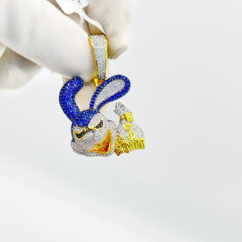 Icy Bad Boy Bunny With Money Bag Pendant Customized AAA Hip - Etsy