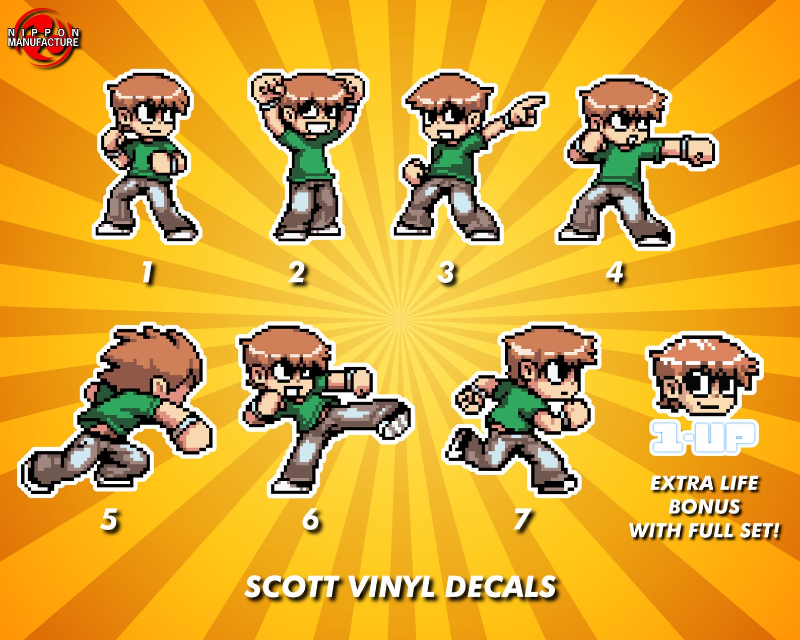 Scott and Ramona Glossy PVC Vinyl Decals, Holographic Stickers, Static ...
