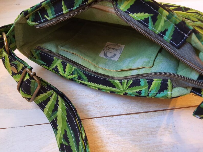 Marijuana Leaf Crossbody Bag ~ Small Zippered Crossbody Bag ~ Everyday ...