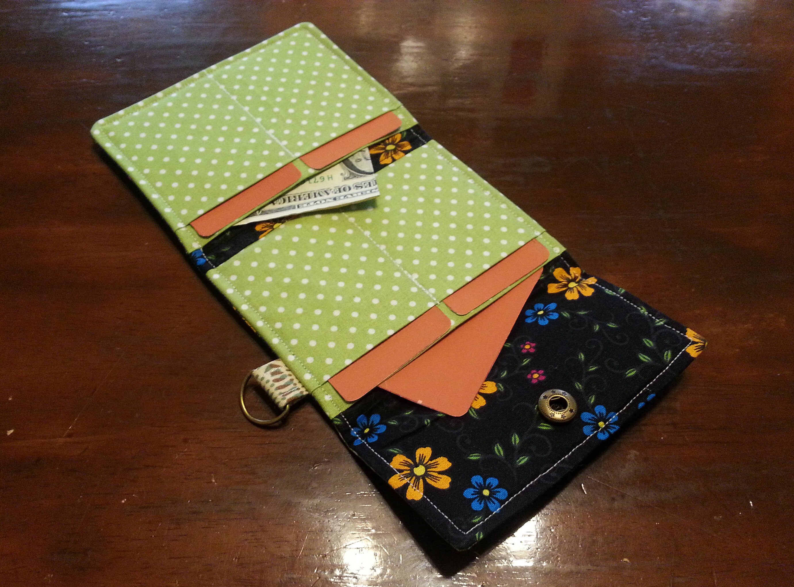 Handmade Fabric Wallet For Women Small 6 Pocket Wallet Credit Card ...