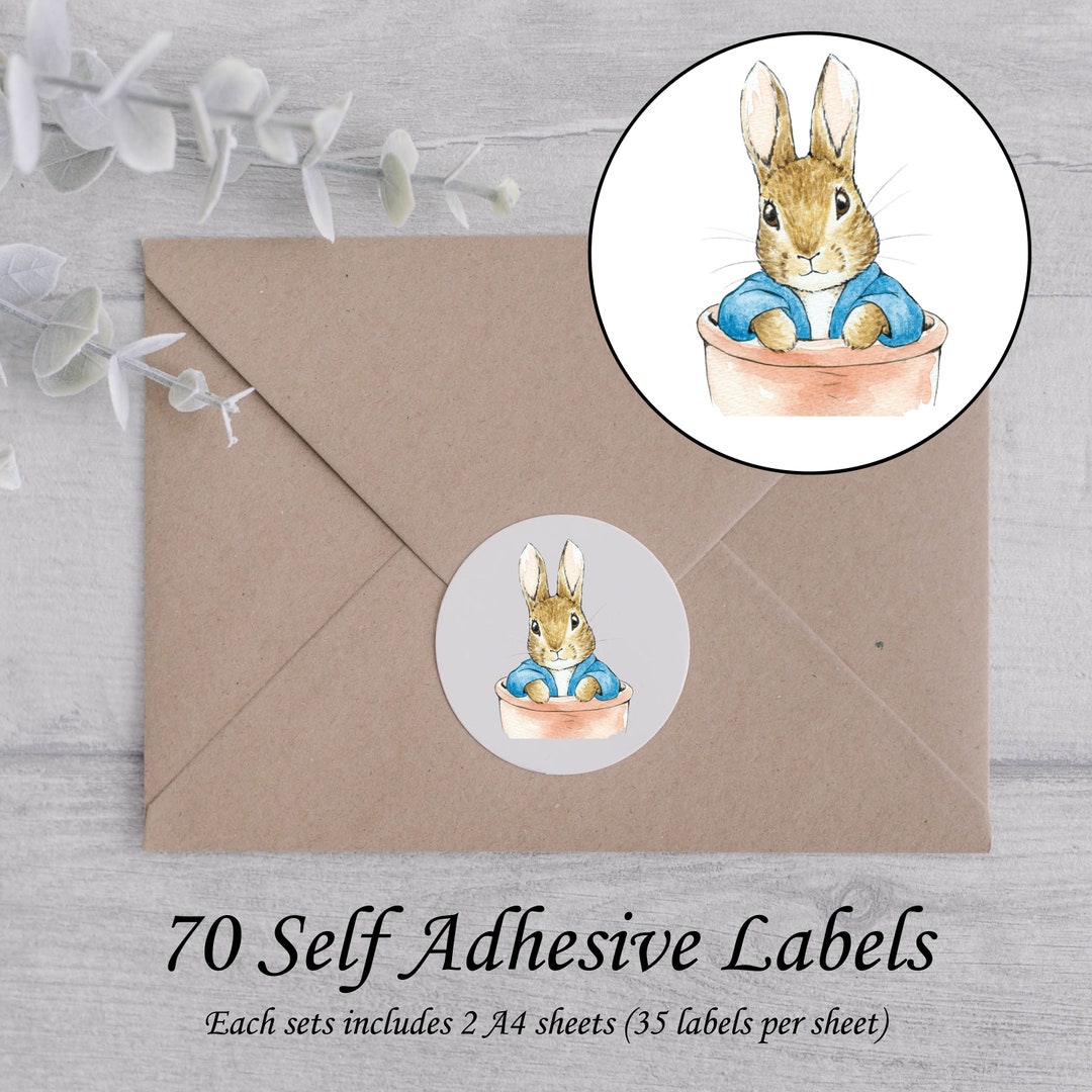 Peter Rabbit Stickers, 70 Round Labels, Great for Envelope Seals/cards ...