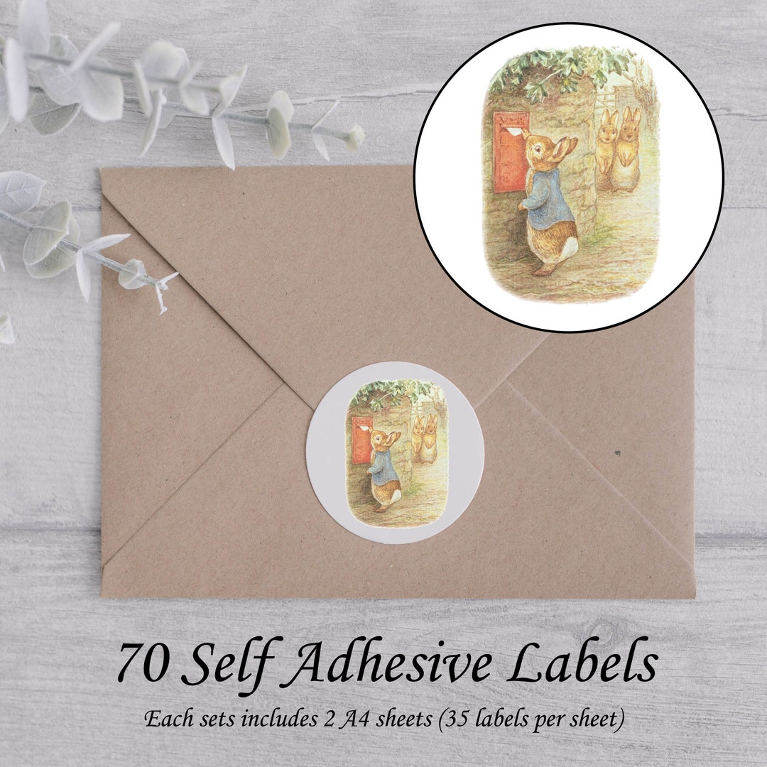 Peter Rabbit Stickers, 70 Round Labels, Great for Envelope Seals/cards ...