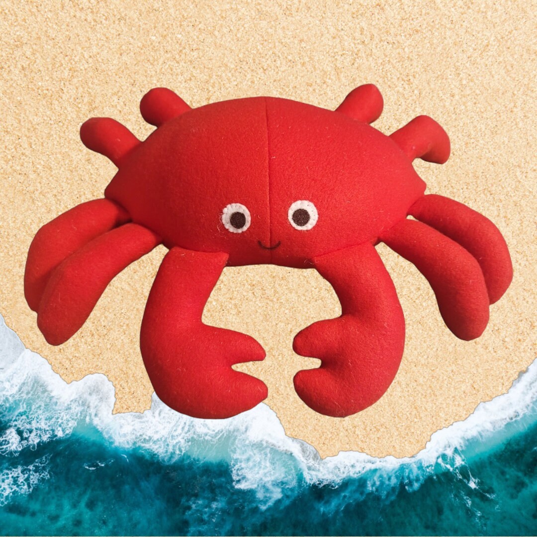 Crab Stuffie, Fleece Crab Stuffed Animal - Etsy