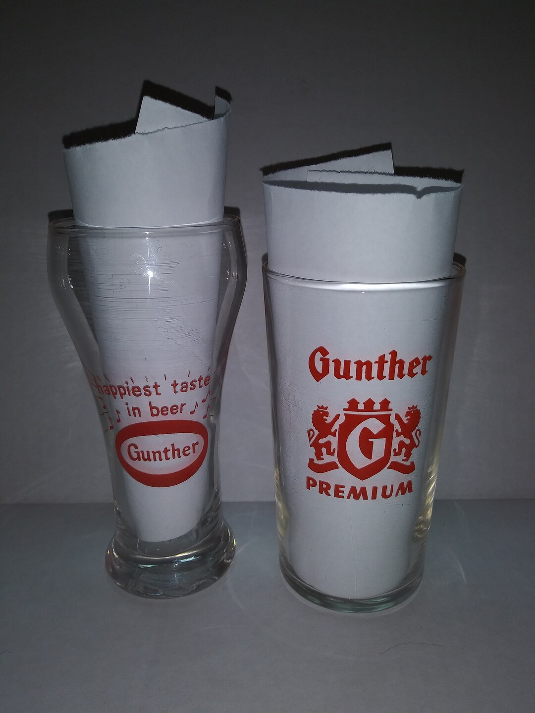 2 Gunther Beer Glasses,baltimore,md.brewiana - Etsy