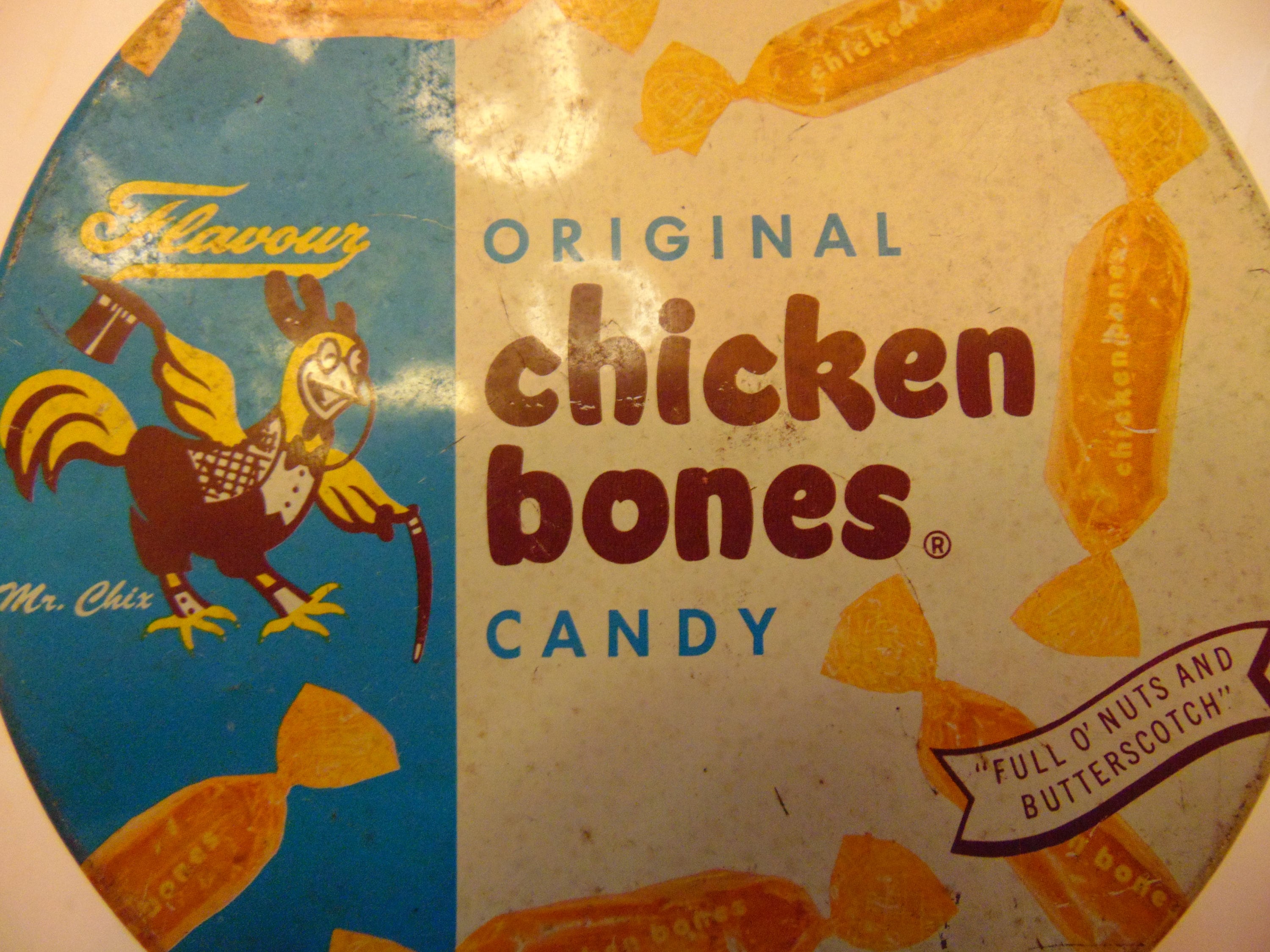 Vintage Chicken Bones Candy Tin - Etsy