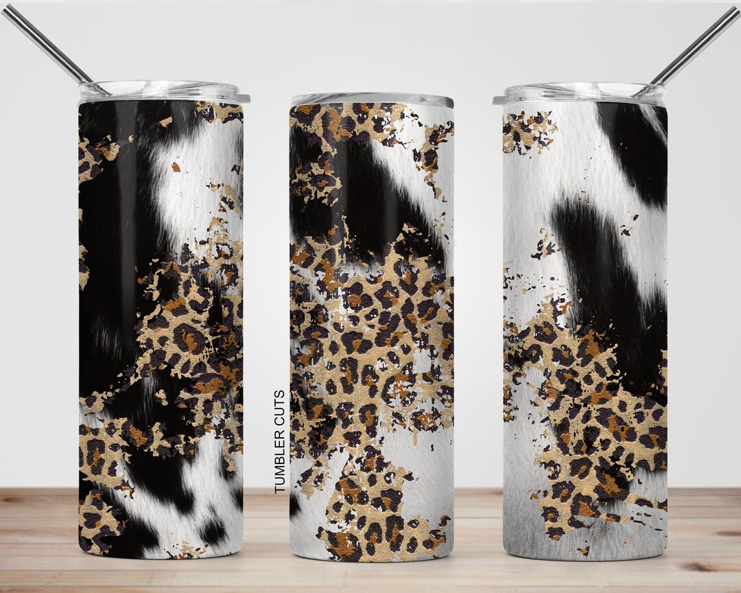 Leopard & Cow Print 20oz Skinny Sublimation or Waterslide Digital ...
