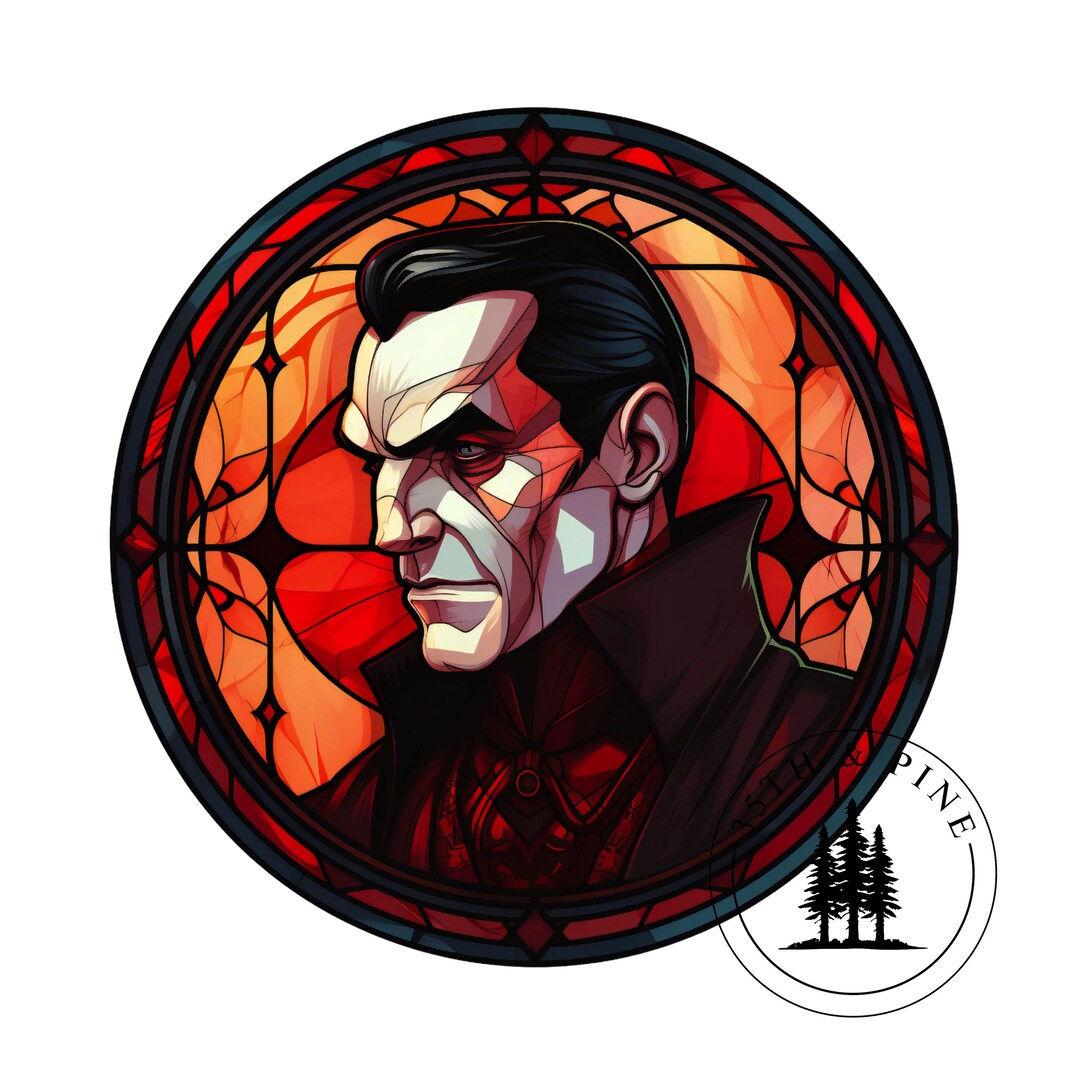 Vampire Stained Glass Inspired Metal Wreath Round, Metal Wreath Sign ...