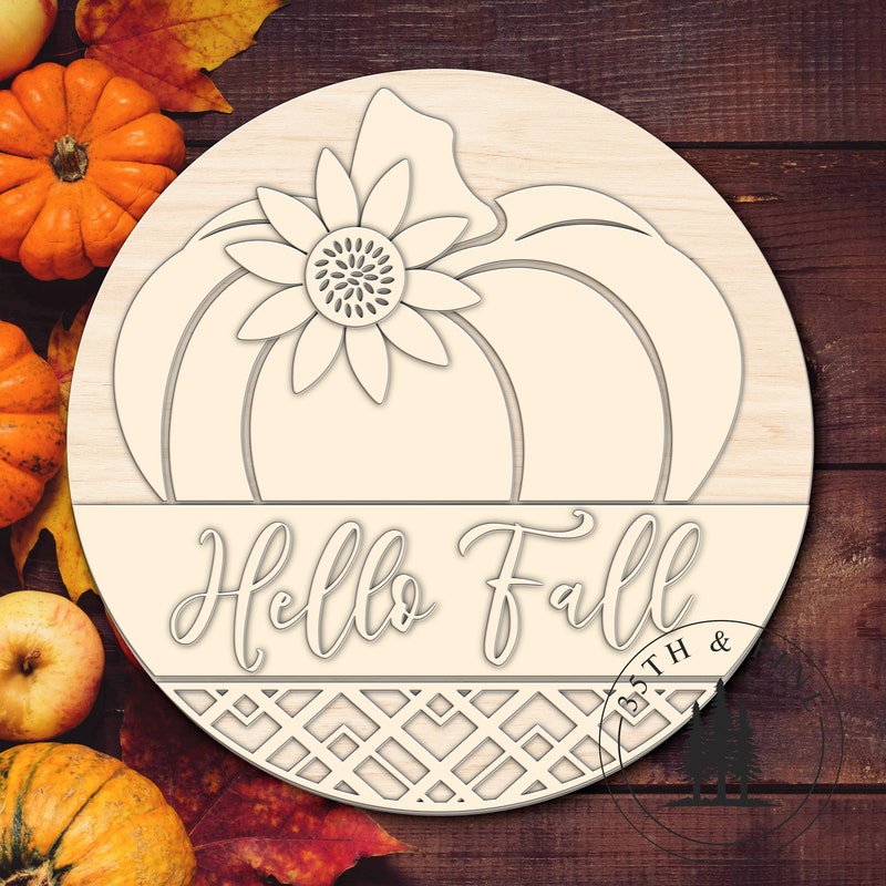 Wooden Pumpkin Sign - Etsy