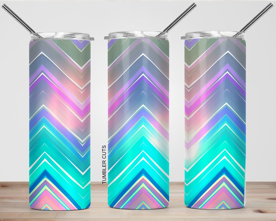 Bright Chevron 20oz Skinny Sublimation or Waterslide Digital Design ...
