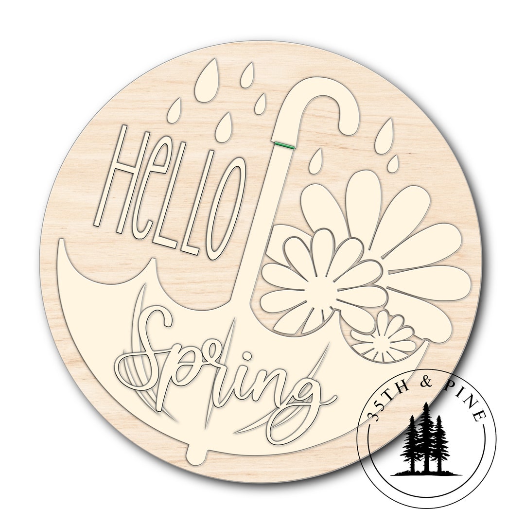 Unfinished Wood Round DIY Kit | Farmhouse Door Hanger | Spring Decor ...