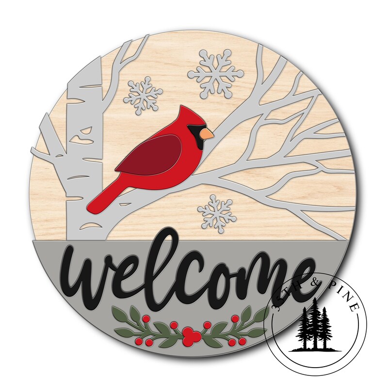 Cardinal Welcome Sign - Etsy