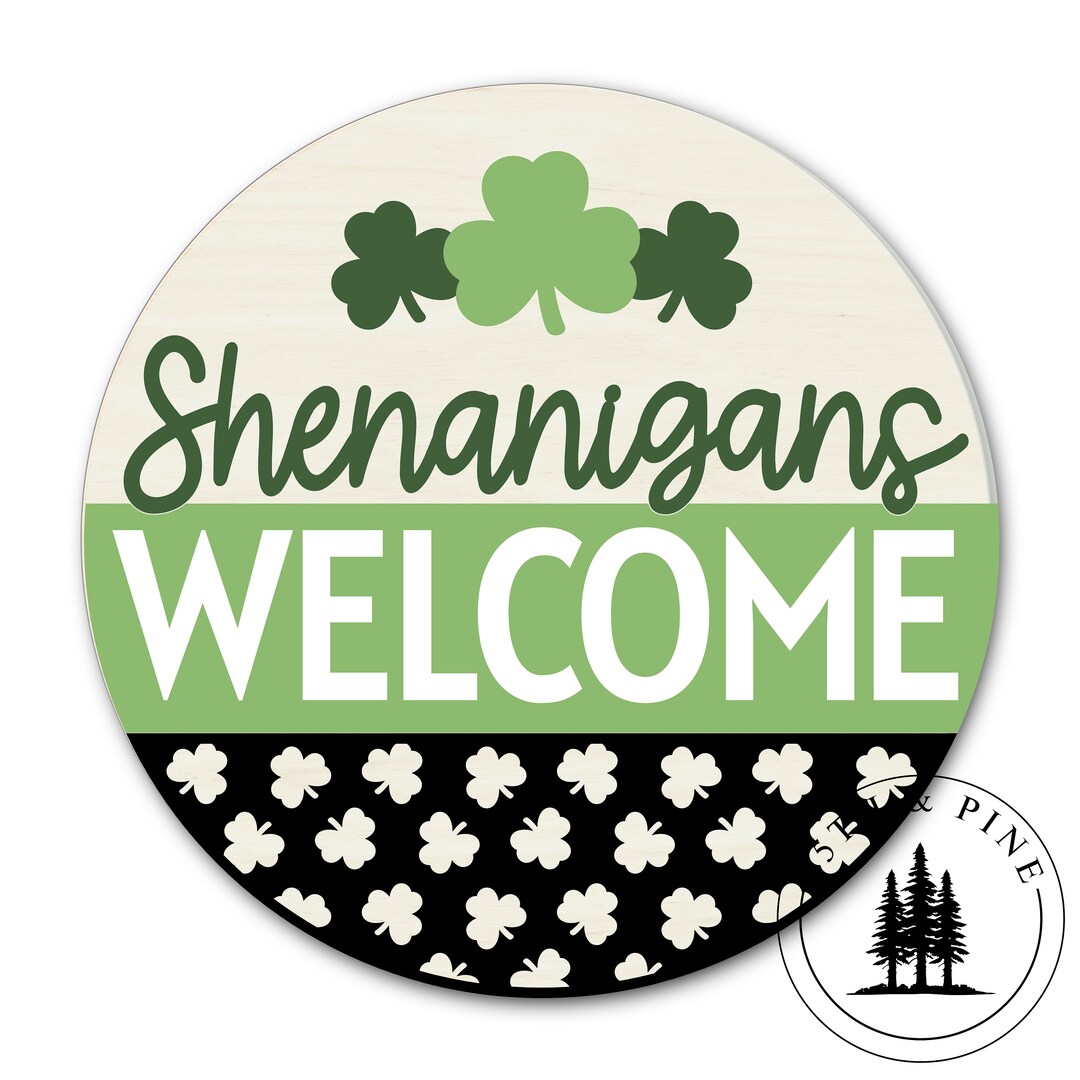 Unfinished Wood Round DIY Kit | Welcome Shamrock Door Hanger | St ...