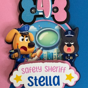 Police Dog Cake Topper Shaker With Light: Personalized Birthday Decor ...
